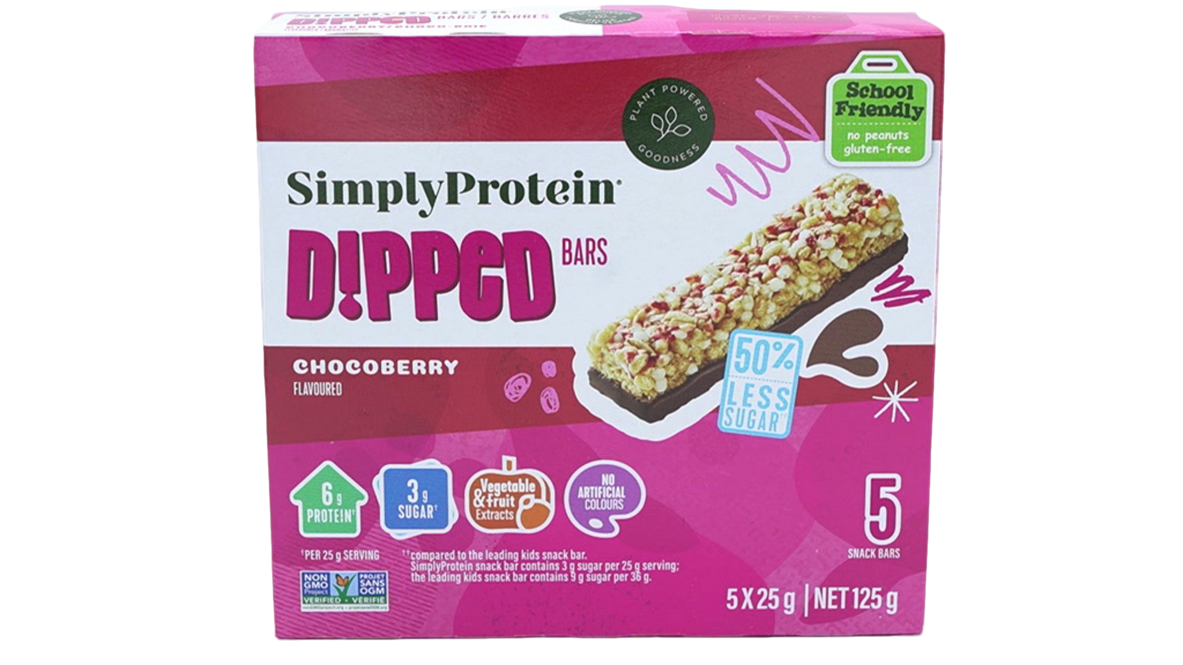 Simply Protein Chocoberry Dipped Bars 5-Pack 25g
