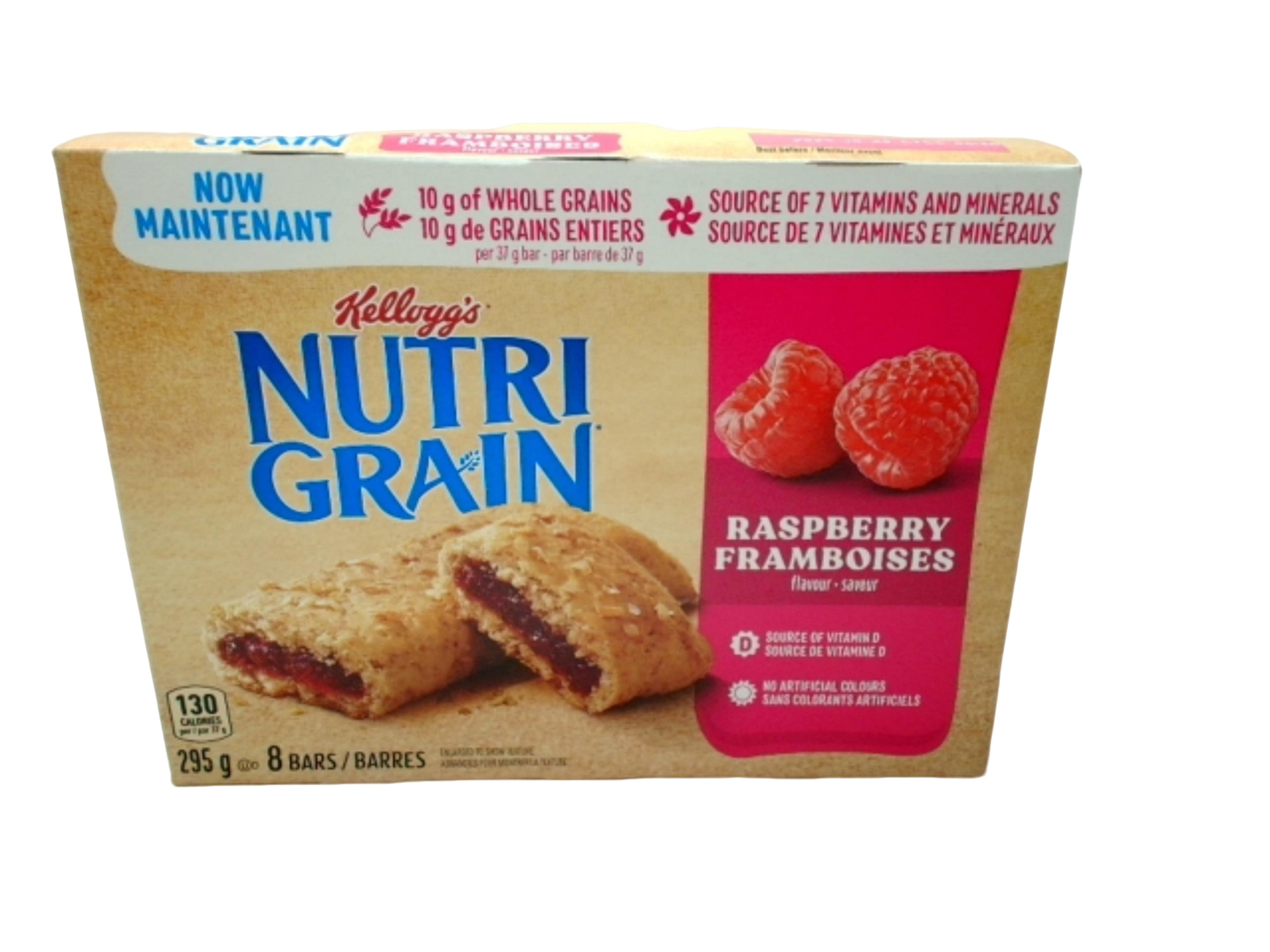 Kellogg's Nutri-Grain Raspberry Bars 8 Pack - Tasty, Wholesome Snack