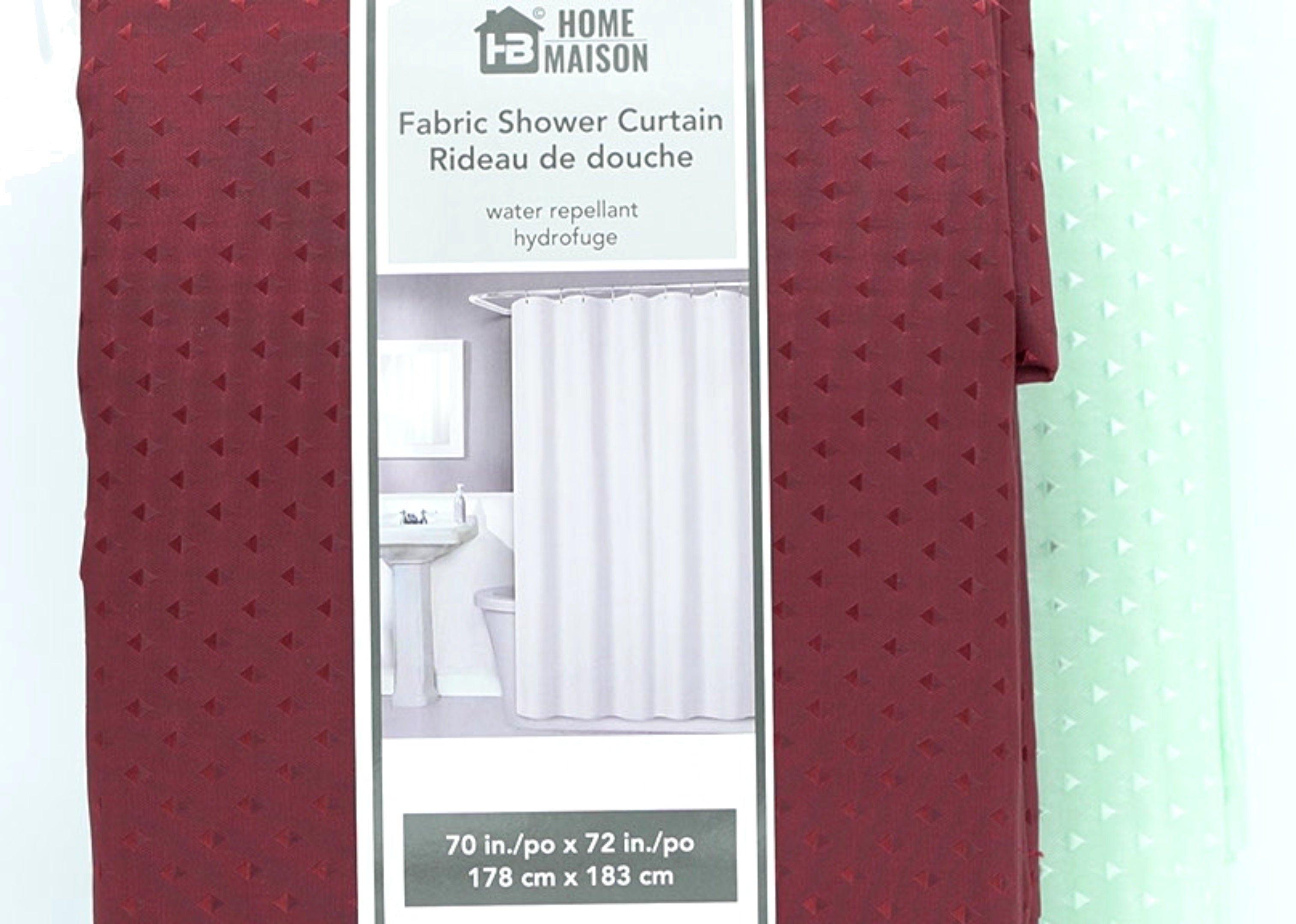 Home Masion Fabric Shower Curtain 70x72 Inches