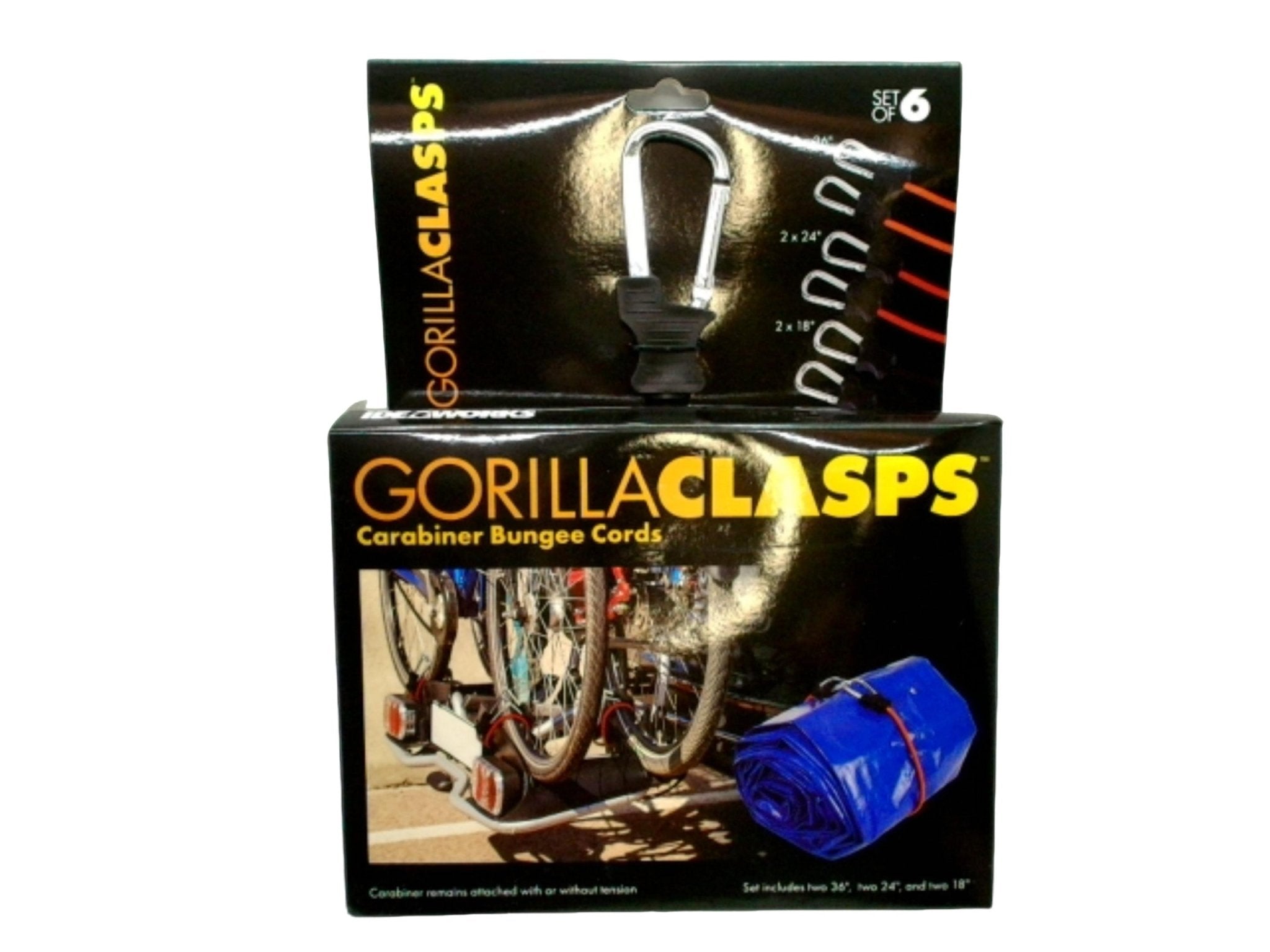 Gorilla Clasps Carabiner Bungee Cords Set Of 6 Ideaworks
