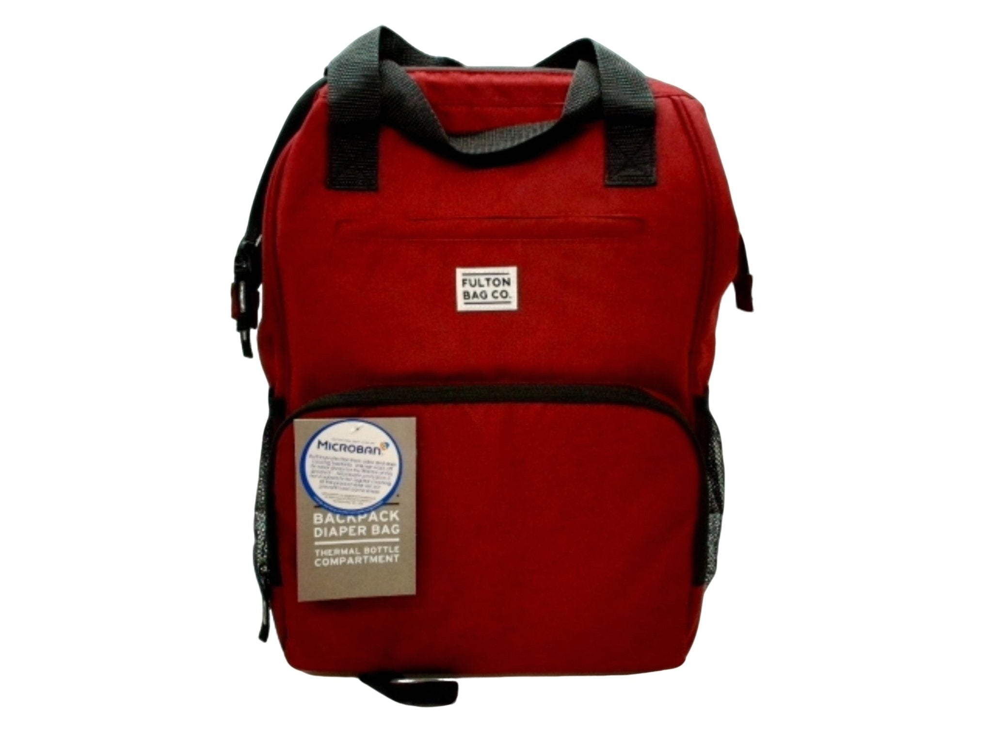 Tibetan Red Diaper Backpack: Spacious Travel Bag by Fulton Bag Co.