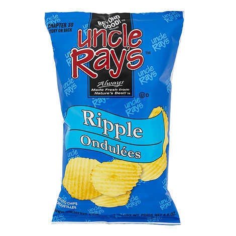 Uncle Ray's Ripple Potato Chips 130g - Bold Crunch, Classic Flavor Snack