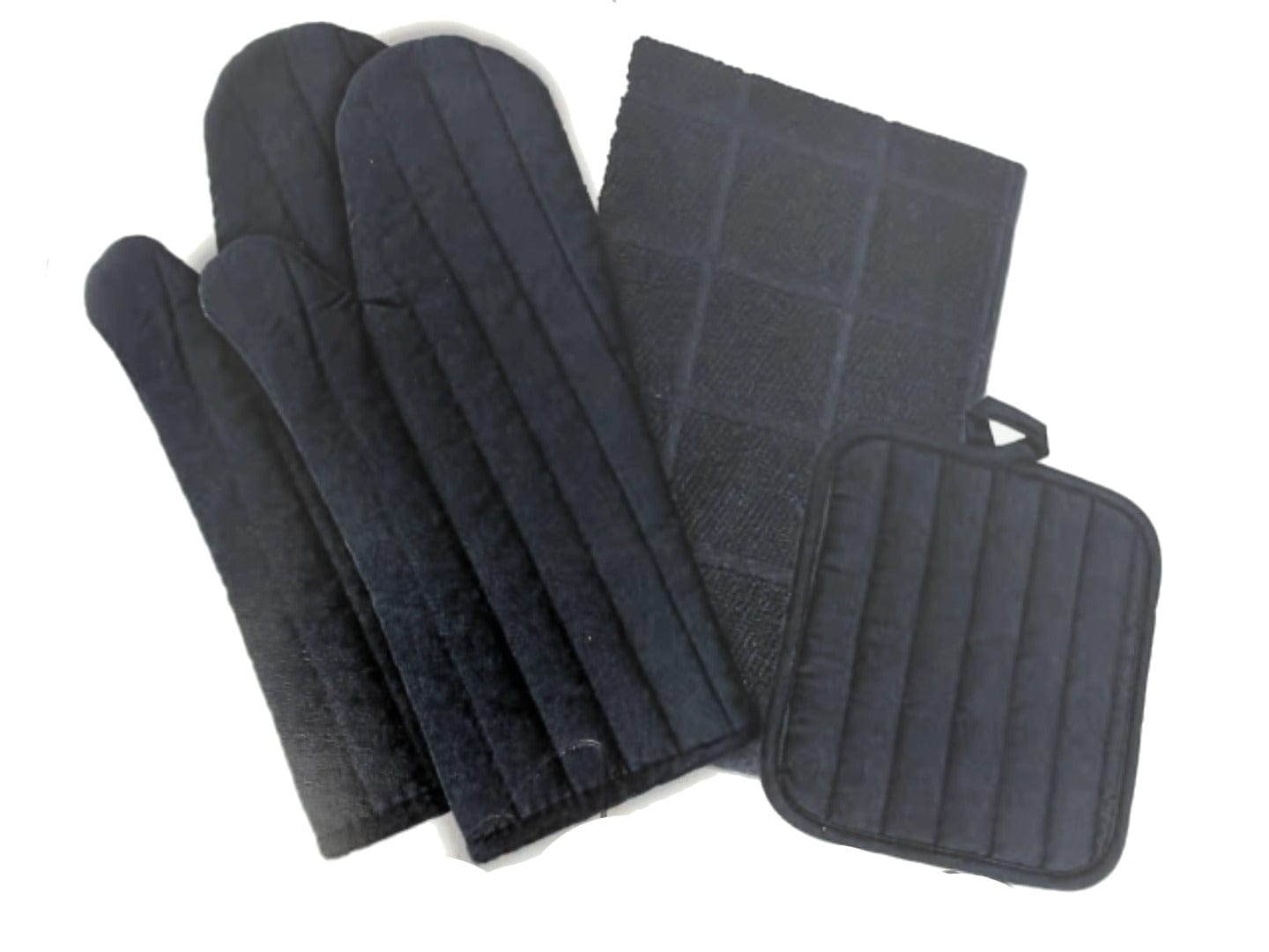 Solid 4 pc kitchen sets - mitts, pot holder, towel denim - Brantford